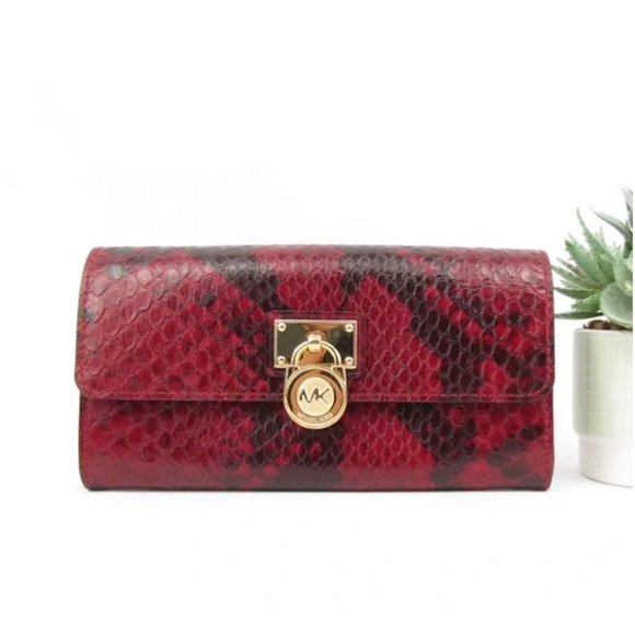 MICHAEL Michael Kors | Bags | Michael Kors Python Skin Wallet Nwot ...